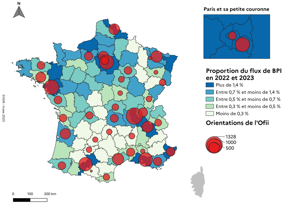 Flux de BPI en 2022 et 2023 et orientations de l’Ofii / Images ...