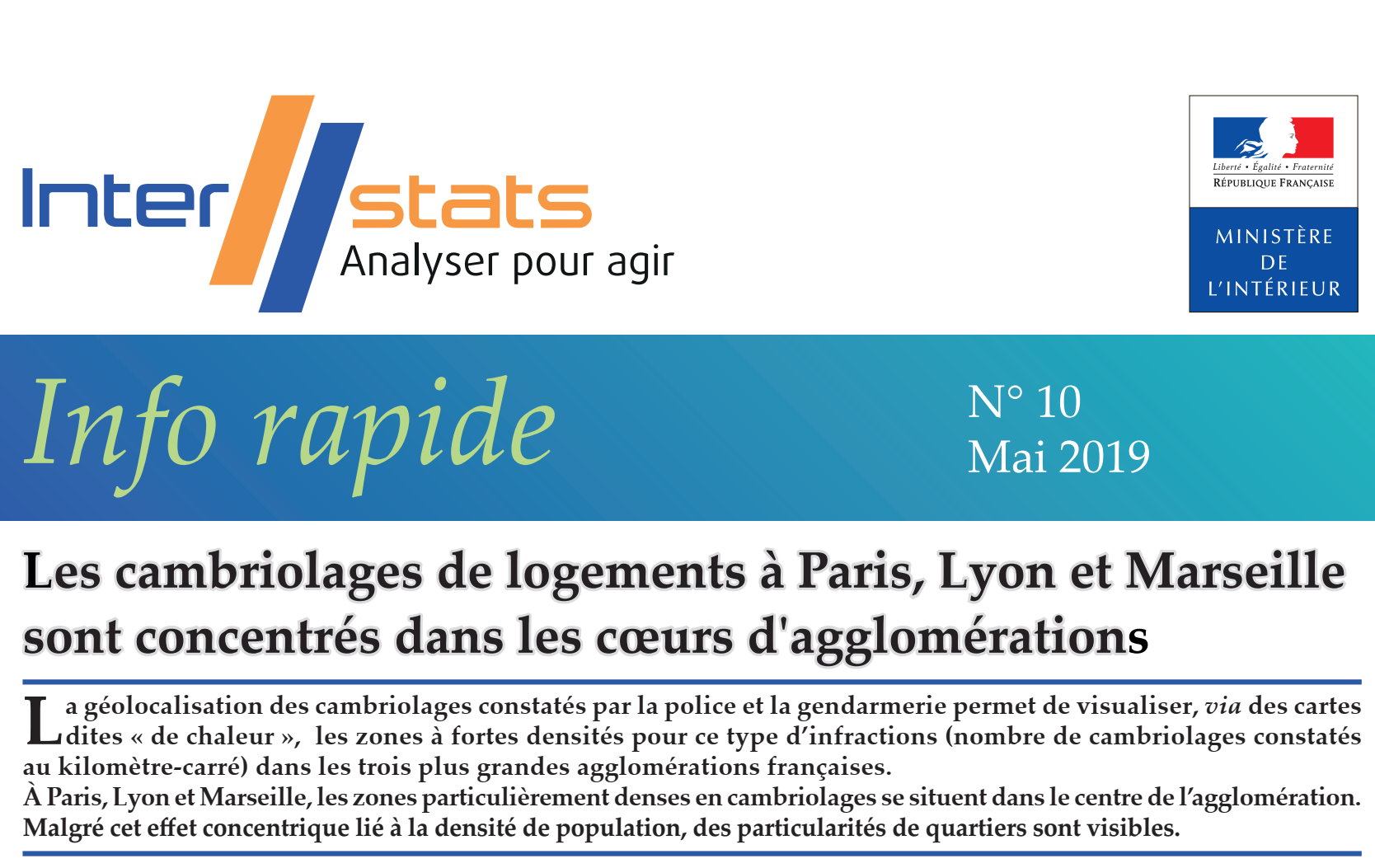 Info rapide n°10 : Les cambriolages de logements à Paris, Lyon et ...
