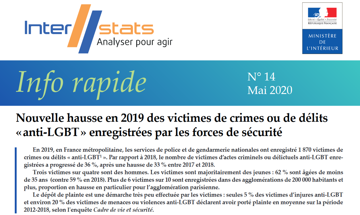 Info rapide n°14 : Nouvelle hausse en 2019 des victimes de crimes ou de ...